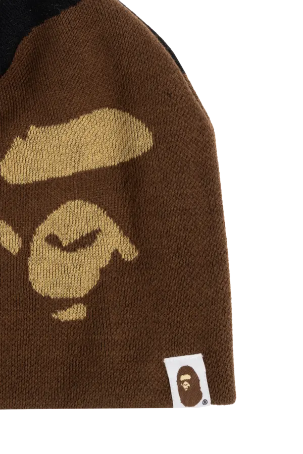 A BATHING APE Logo Beanie - Black