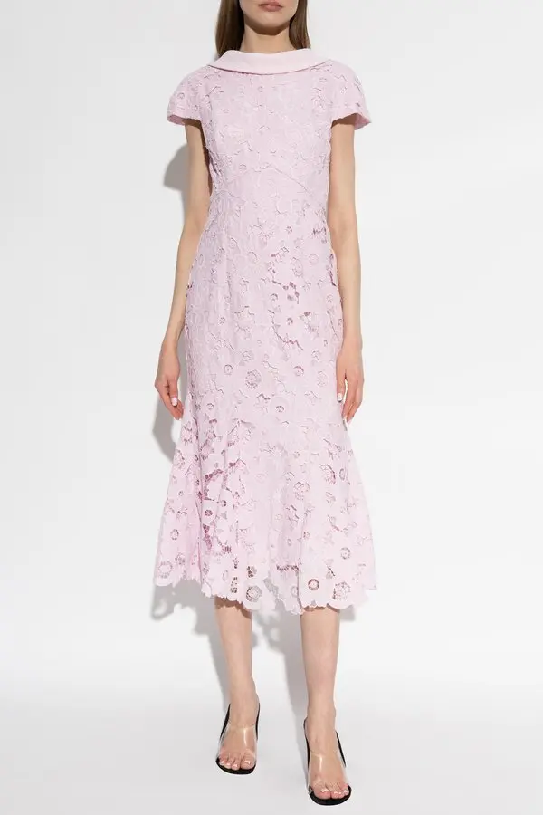 SELF-PORTRAIT Lace Midi Dress - Pink