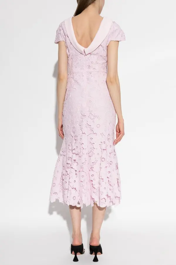 SELF-PORTRAIT Lace Midi Dress - Pink