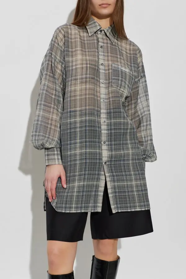Coperni Plaid Pattern Shirt - Grey