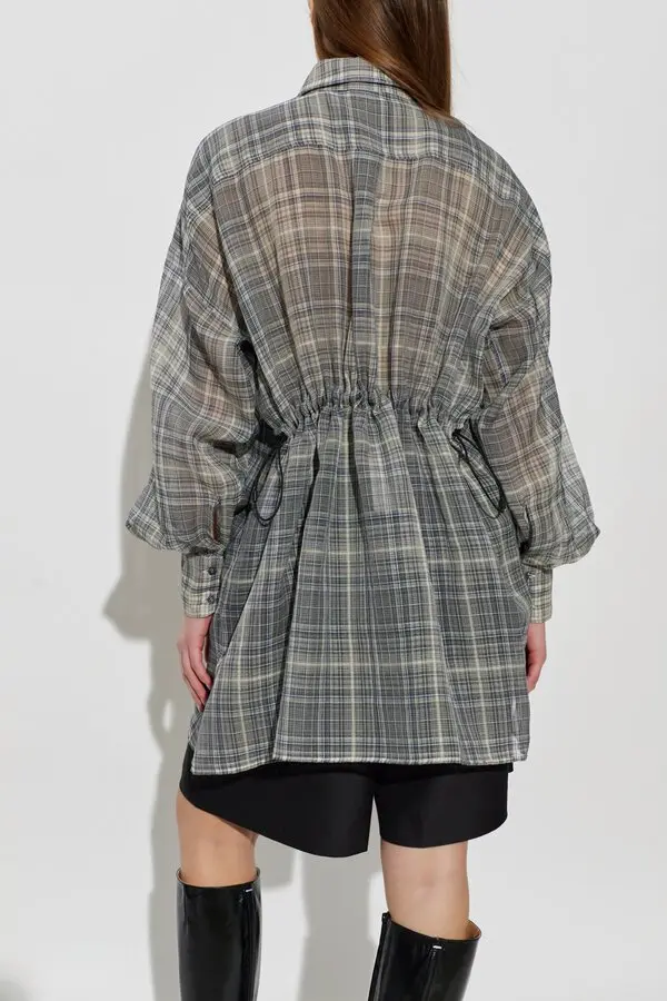 Coperni Plaid Pattern Shirt - Grey