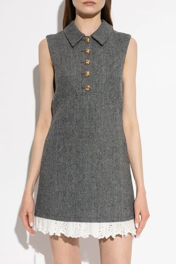 SELF-PORTRAIT Herringbone Mini Dress