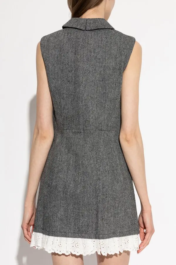SELF-PORTRAIT Herringbone Mini Dress