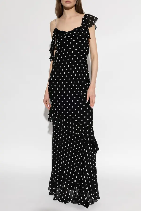 SELF-PORTRAIT Polka Dot Patterned Dress - Black