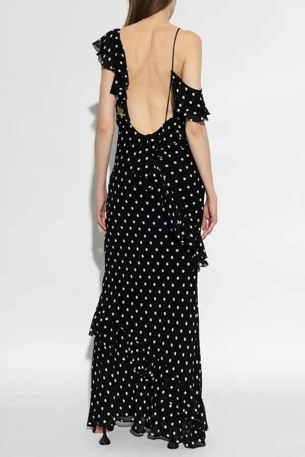 SELF-PORTRAIT Polka Dot Patterned Dress - Black