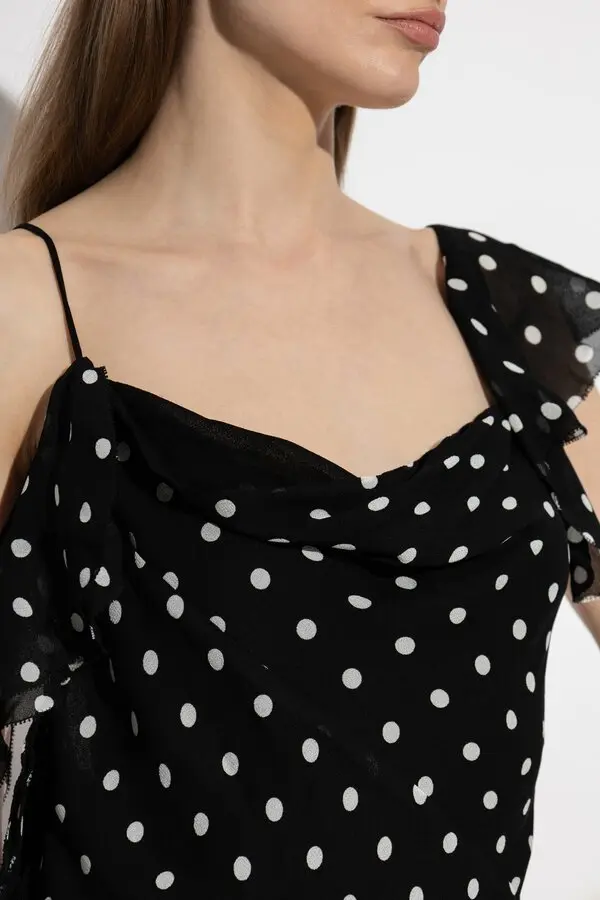 SELF-PORTRAIT Polka Dot Patterned Dress - Black