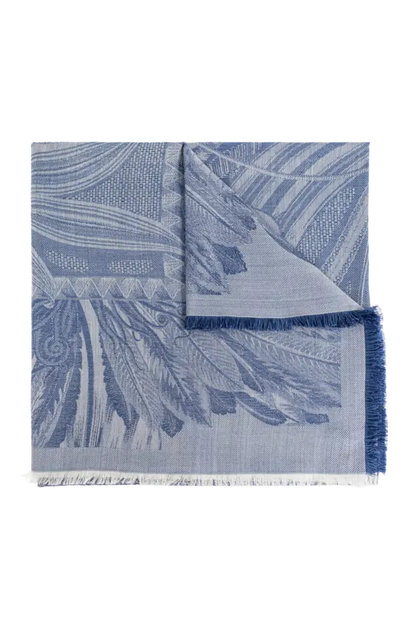 FERRAGAMO Scarf With Decorative Pattern - Blue