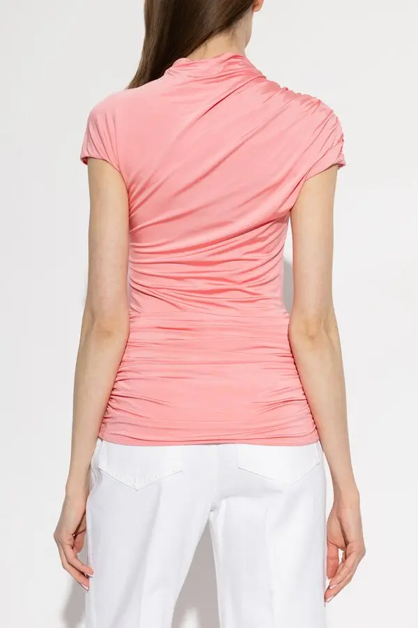 SELF-PORTRAIT Satin Draped Top