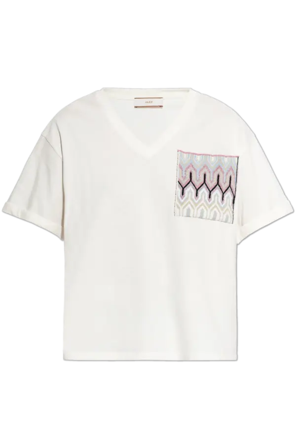 AKEP T-shirt With Embroidered Pocket - White