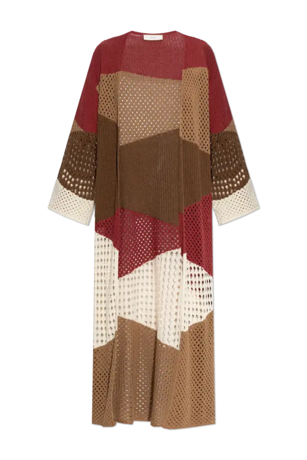 AKEP Geometric Pattern Maxi Cardigan - Multicolour