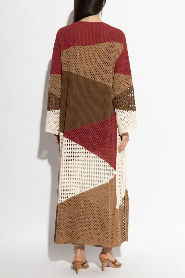 AKEP Geometric Pattern Maxi Cardigan - Multicolour