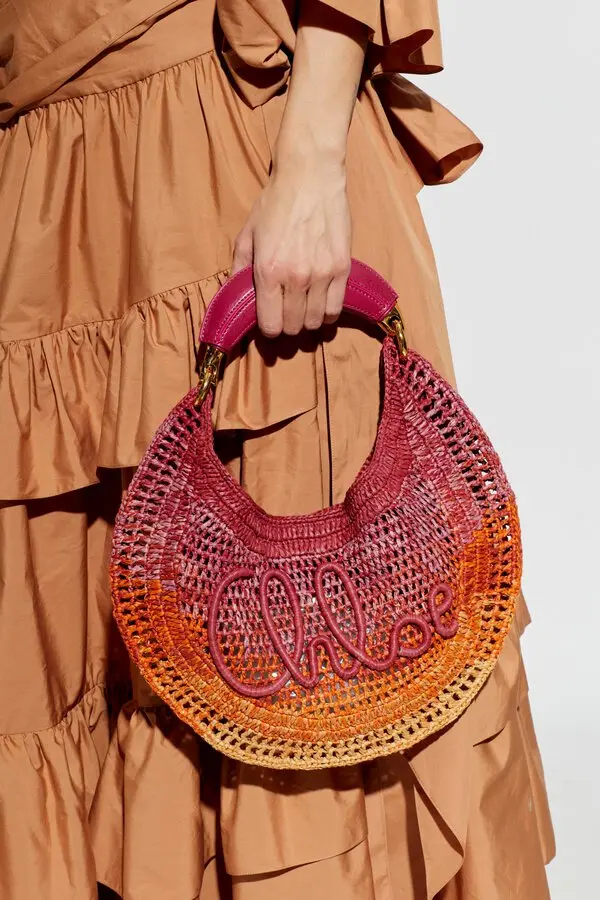 Chloé Hobo Bag Raffia Woven Design - Multicolour