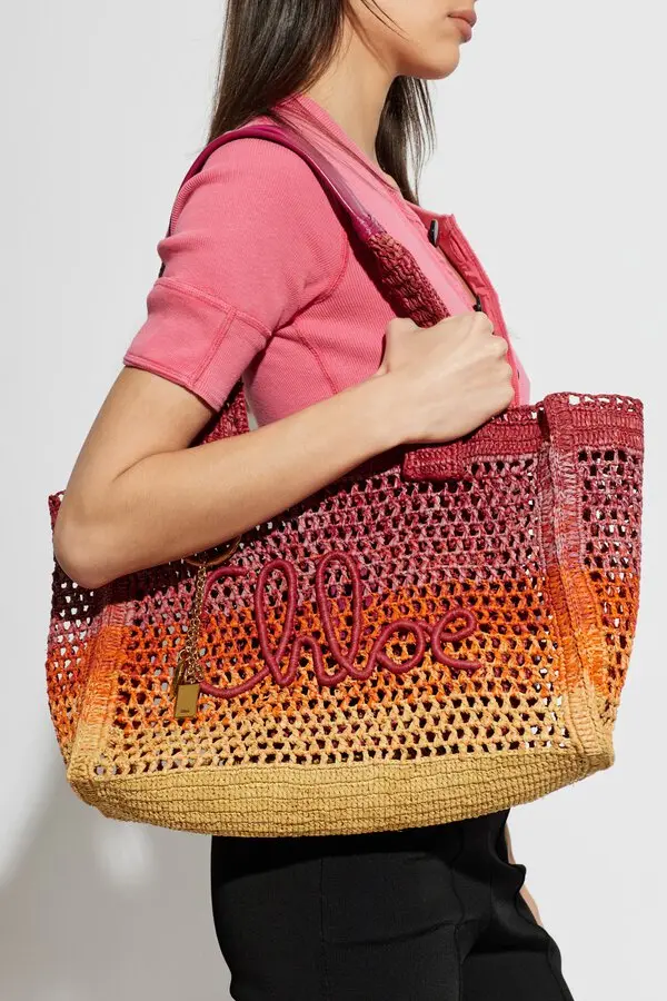 Chloé Summer Raffia Shopper Bag - Multicolour