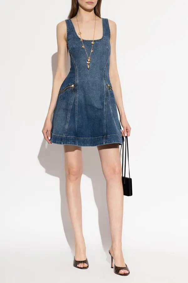 SELF-PORTRAIT Sleeveless Denim Mini Dress