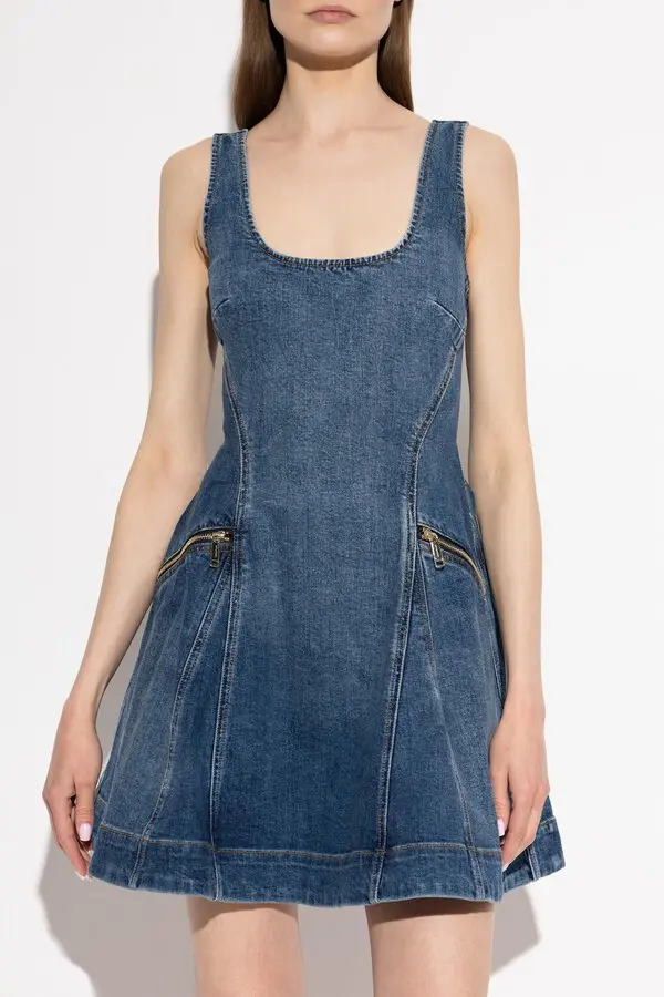 SELF-PORTRAIT Sleeveless Denim Mini Dress