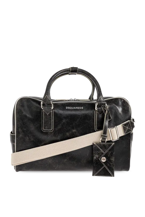 Dsquared2 Calfskin Leather Duffle Bag - Black