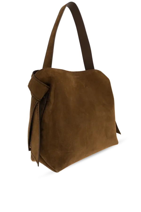 Acne Studios Suede Shoulder Bag With Logo