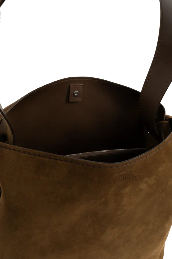 Acne Studios Suede Shoulder Bag With Logo