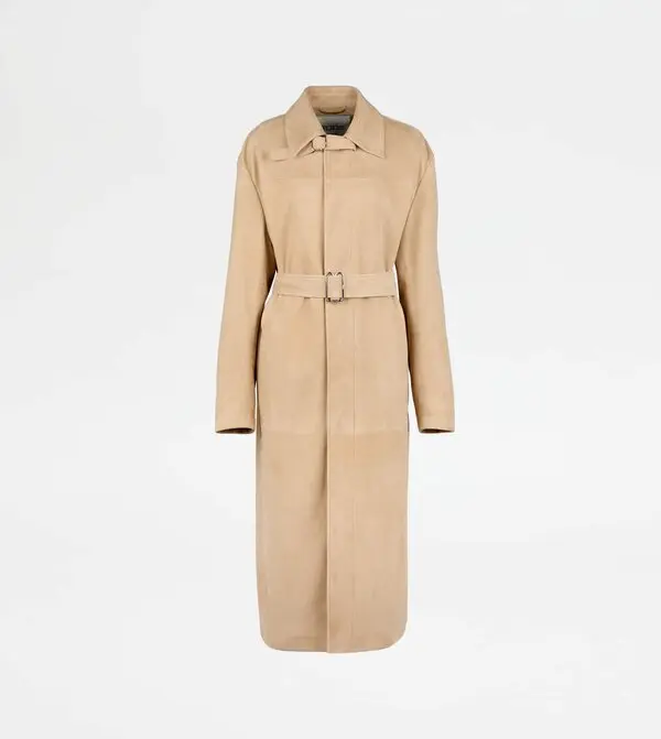 TOD'S Pashmy Suede Coat - Beige