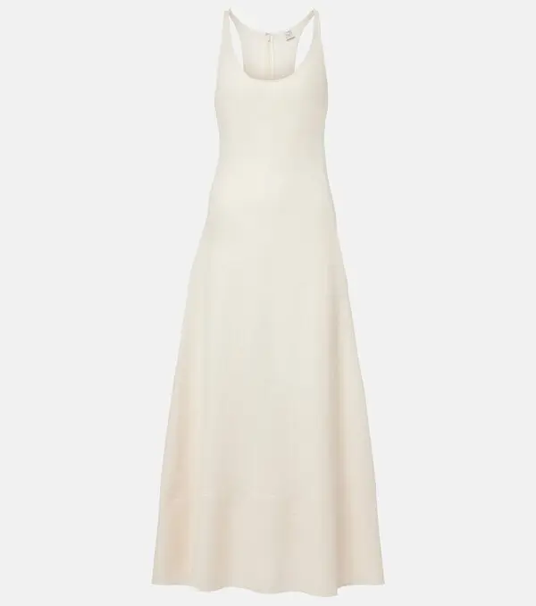 TOTEME Cotton Tweed Maxi Dress - Beige