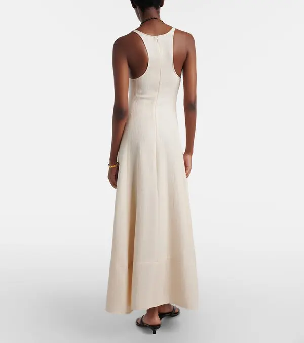 TOTEME Cotton Tweed Maxi Dress - Beige
