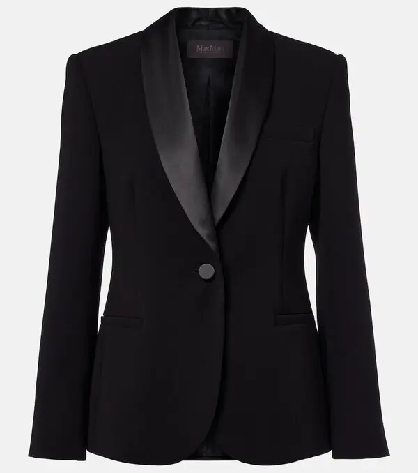 Max Mara Scatola Cady Tuxedo Jacket - Black