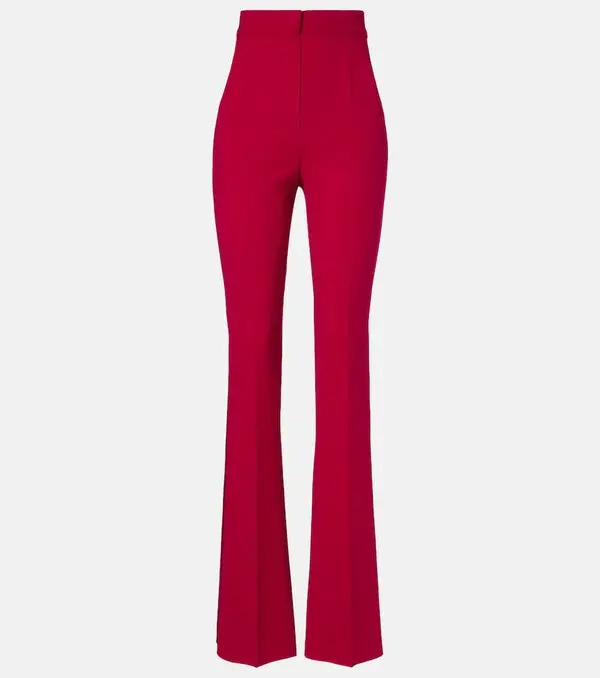 Max Mara Ecrine Cady Flared Pants - Red
