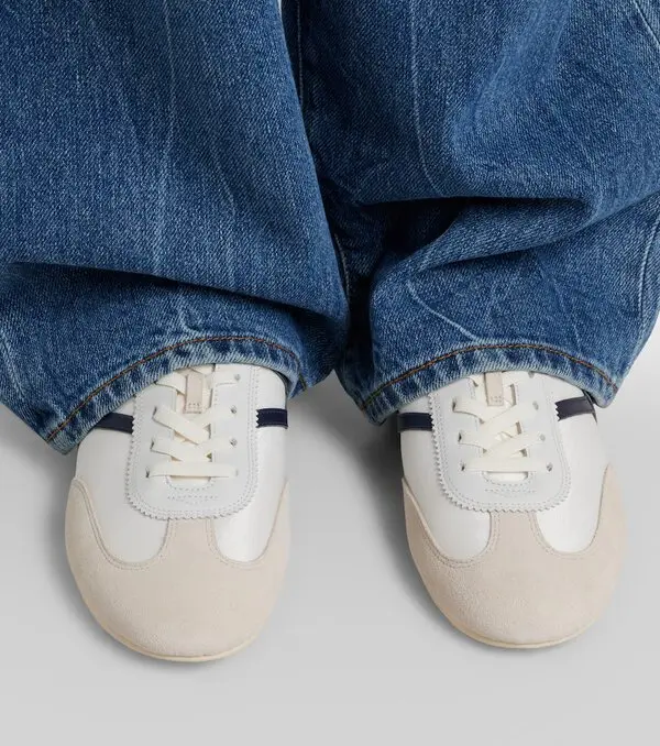 Veronica Beard Leather-trimmed Canvas Sneakers