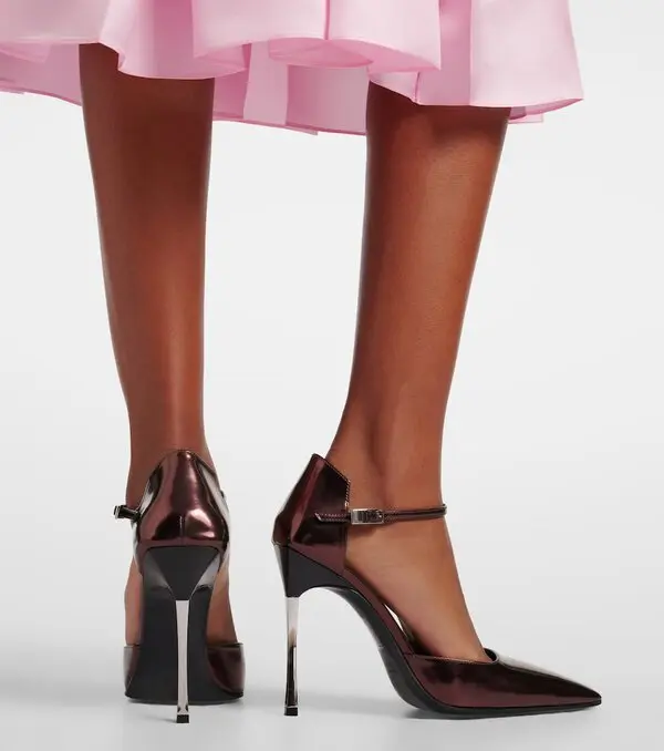 Gucci Bombshell Metallic Leather Pumps - Brown