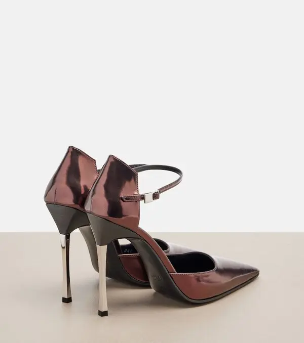 Gucci Bombshell Metallic Leather Pumps - Brown