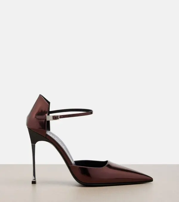 Gucci Bombshell Metallic Leather Pumps - Brown
