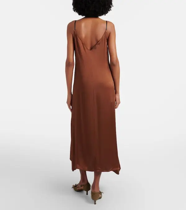 Prada Gathered Crêpe Satin Slip Dress