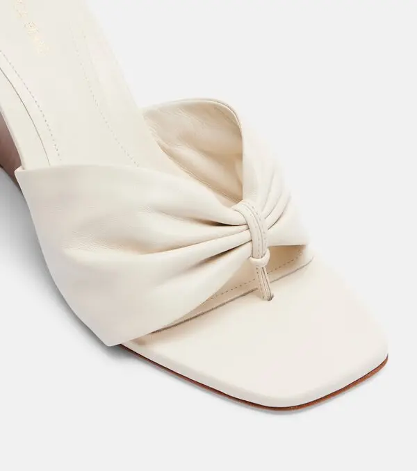 Veronica Beard Leather Wedge Sandals - White
