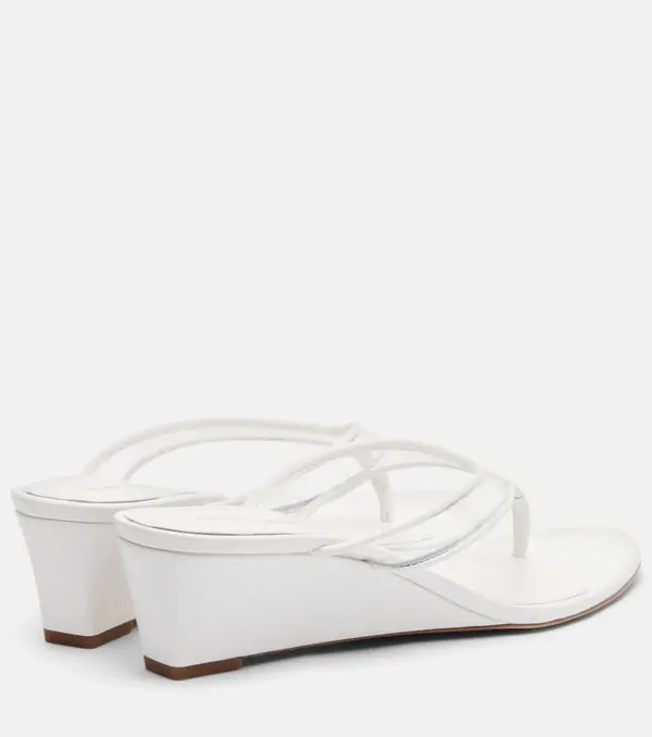 Veronica Beard Clea Wedge Thong Sandals - White