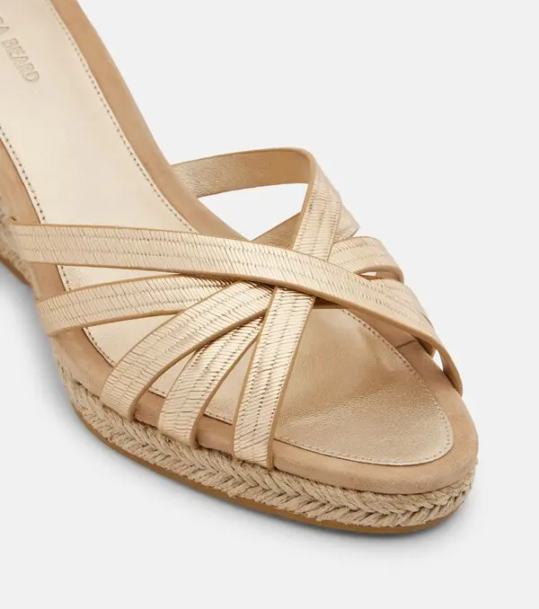 Veronica Beard Metallic Leather Espadrille Wedges