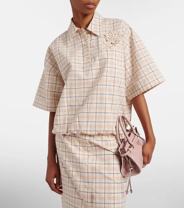 Prada Checked Cotton Poplin Top - Multicoloured