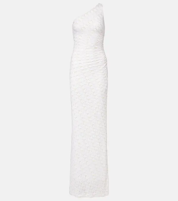 Missoni Lamé One-shoulder Maxi Dress - White