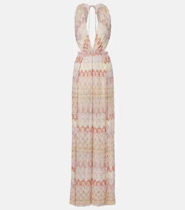 Missoni Open-back Lamé Jumpsuit - Orange