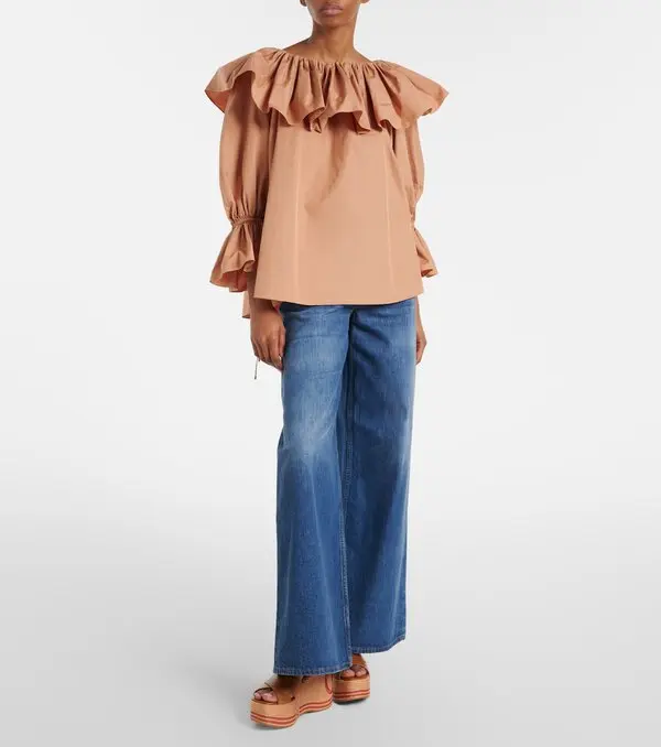 Chloé Leather Wedge Sandals - Brown