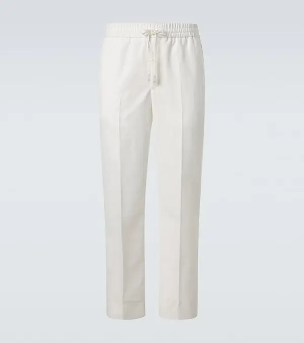 Brioni Linen And Cotton Straight Pants - White