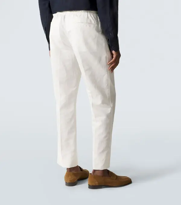 Brioni Linen And Cotton Straight Pants - White