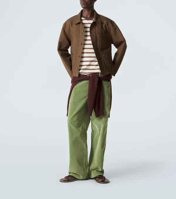 Auralee Striped Cotton Jersey T-shirt - Brown