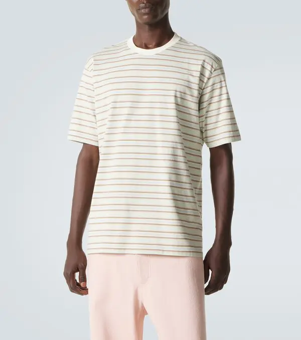 Auralee Striped Cotton Jersey T-shirt - Multicoloured