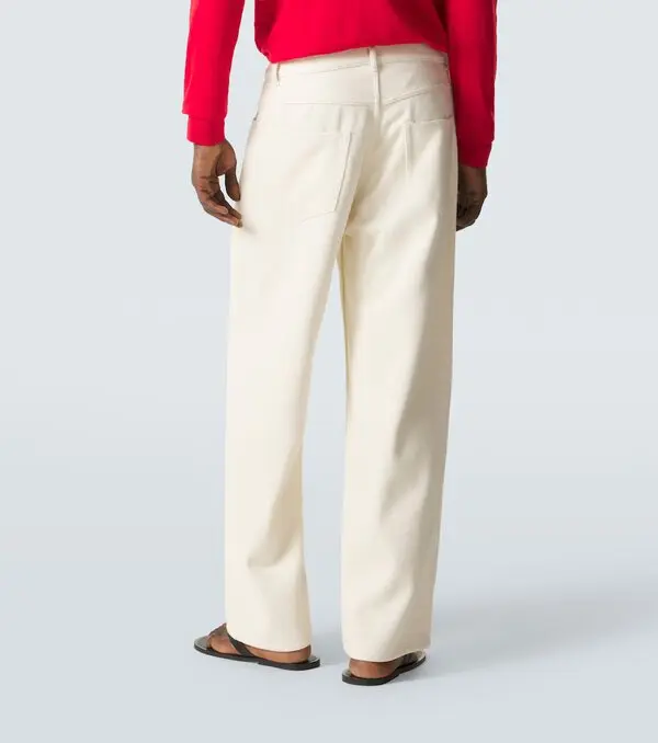 Auralee Silk Denim Wide-leg Pants