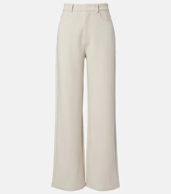 Max Mara Brioso Cotton-blend Wide-leg Pants - White