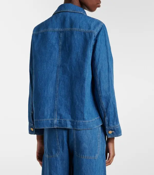 Max Mara Galante Cotton-linen Denim Jacket - Blue