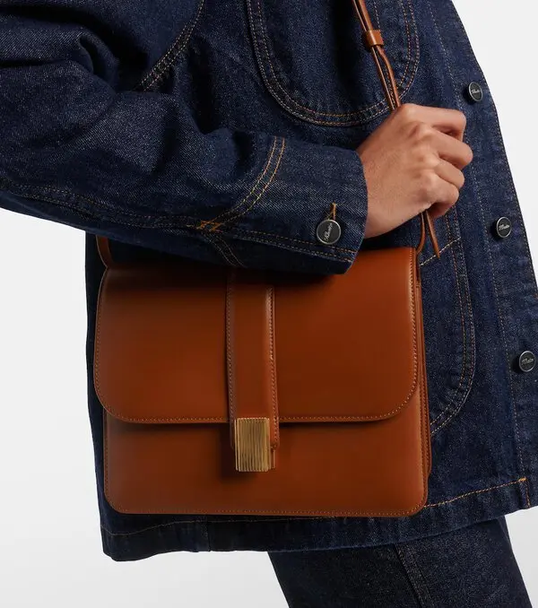 Khaite Blake Leather Crossbody Bag - Brown