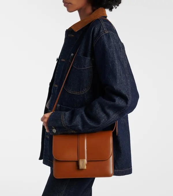 Khaite Blake Leather Crossbody Bag - Brown