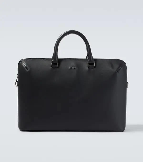Zegna Leather Briefcase - Black