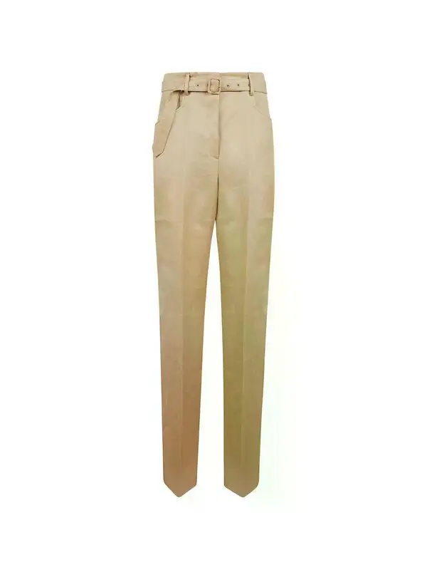 Gabriela Hearst Belted Straight Leg Trousers